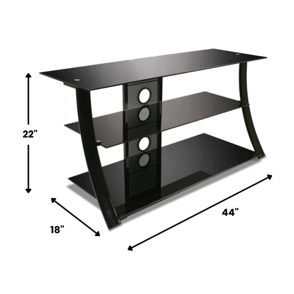 Bell'O Gloss Black Metal & Glass Flat Panel AV Table – Electric ...