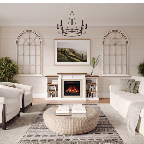 Country Living Belhaven Bookcase Electric Fireplace Mantel Package ...