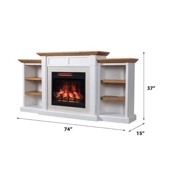 Country Living Belhaven Bookcase Electric Fireplace Mantel Package ...