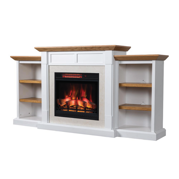 Country Living Belhaven Bookcase Electric Fireplace Mantel Package ...