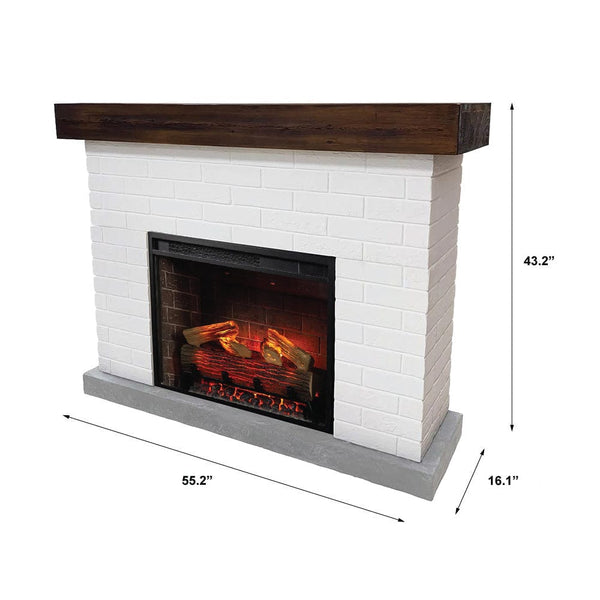 White Fireplace Electric LPP-AWH European Style - Retro Electric ...