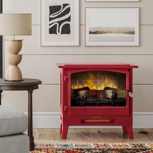 Country Living Deep Red Infrared Electric Fireplace Stove Heater ...