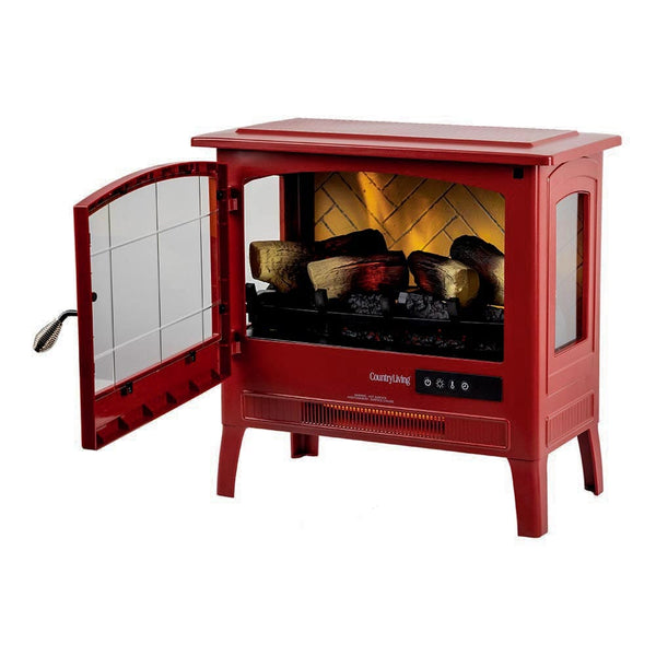 Country Living Deep Red Infrared Electric Fireplace Stove Heater ...