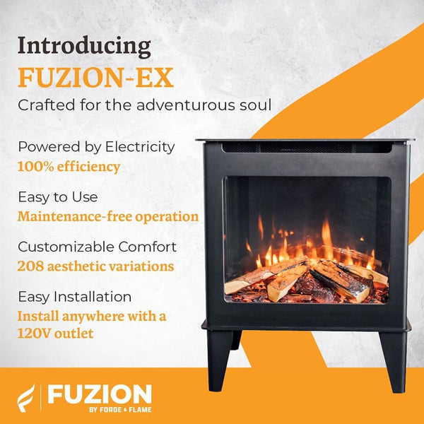 Forge & Flame Fuzion Multi-Sided Electric Fireplace Stove Heater ...