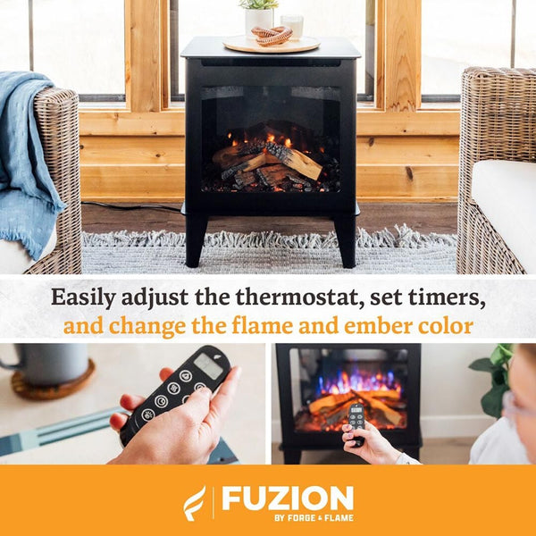 Forge & Flame Fuzion Multi-Sided Electric Fireplace Stove Heater ...