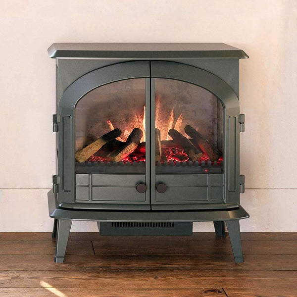 Modern Ember Harlowe 26-in Smart Hunter Green Electric Fireplace Stove ...