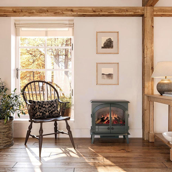 Modern Ember 26-in Smart Hunter Green Electric Fireplace Stove Heater ...