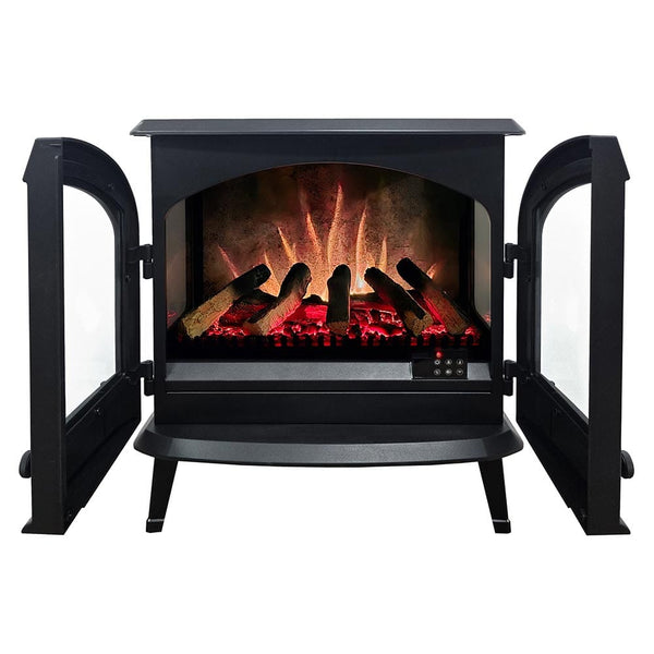 Modern Ember 26-in Smart Black Electric Fireplace Stove Heater ...