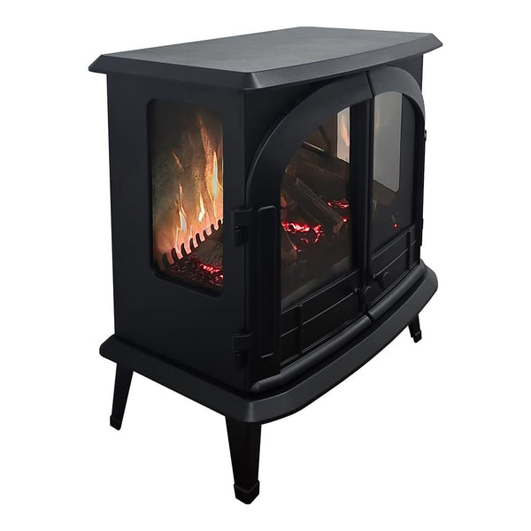 Modern Ember Harlowe 26-in Smart Black Electric Fireplace Stove Heater ...