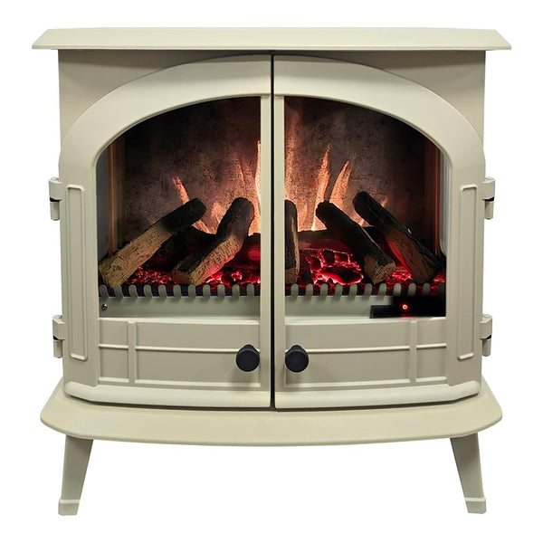 Modern Ember 26-in Smart Cream Electric Fireplace Stove Heater ...