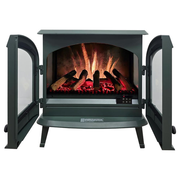 Modern Ember Harlowe 26-in Smart Hunter Green Electric Fireplace Stove ...