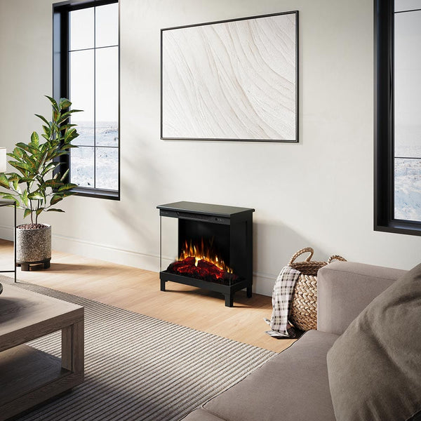 Modern Ember Skyline Smart 3-Sided Black Electric Fireplace Stove Heat ...