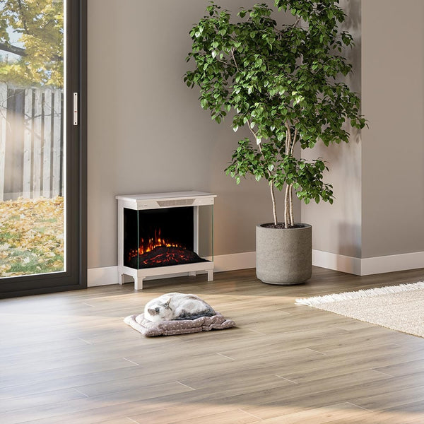 Modern Ember Skyline Smart 3-Sided Taupe Mist Electric Fireplace Stove ...