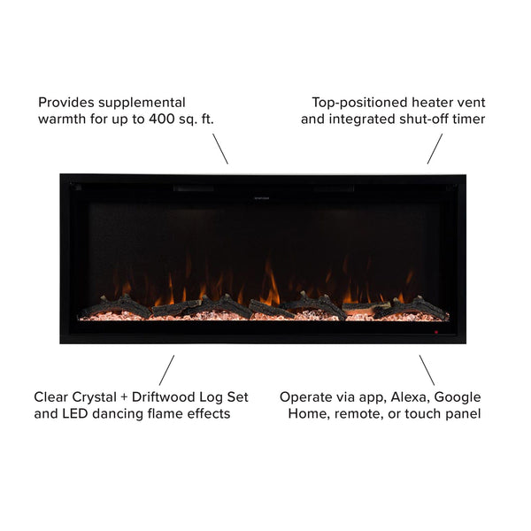 Modern Ember Aerus Slim 42-in Smart Linear Electric Fireplace ...