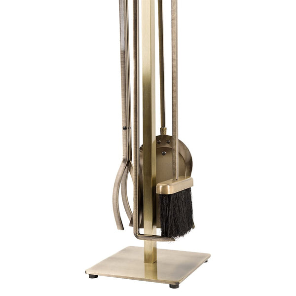 Modern Ember Harriet 5 Piece Fireplace Tool Set in Aged Brass ...