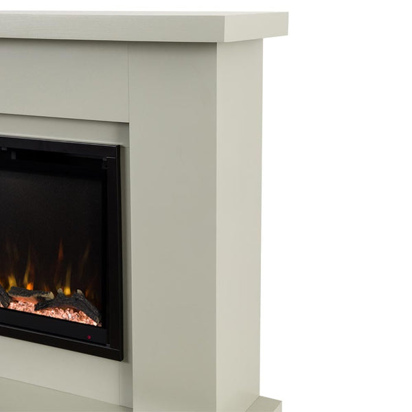 Modern Ember Patton Venetian Electric Fireplace Mantel Package in Gray ...