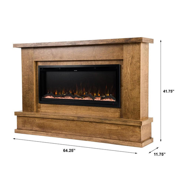 Modern Ember Patton Venetian Electric Fireplace Mantel Package in Prov ...