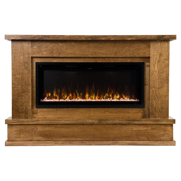 Modern Ember Patton Venetian Electric Fireplace Mantel Package in Prov ...