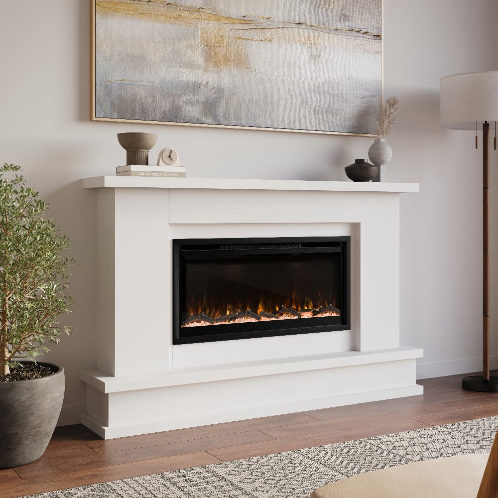 Art Deco Fireplace Mantels Modern Ember Raeford 40 In Stone Electric