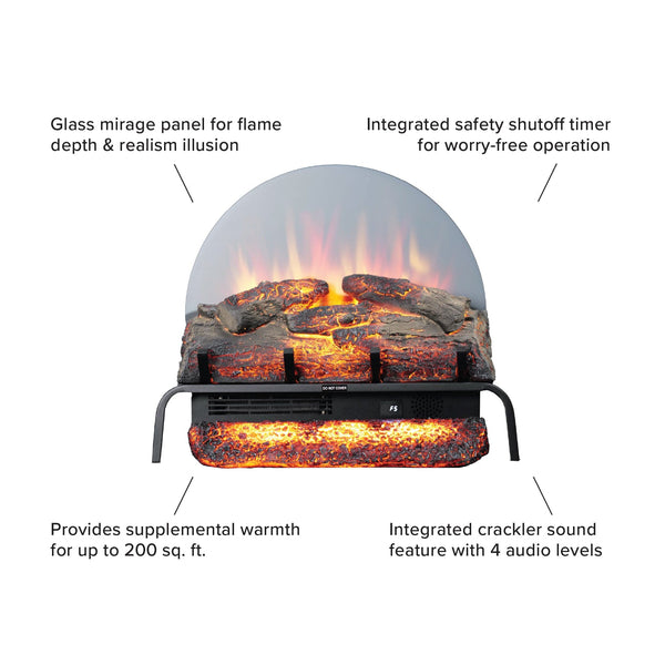 Modern Ember 23-in Real Glow Electric Log Set | Electric Fireplaces Direct