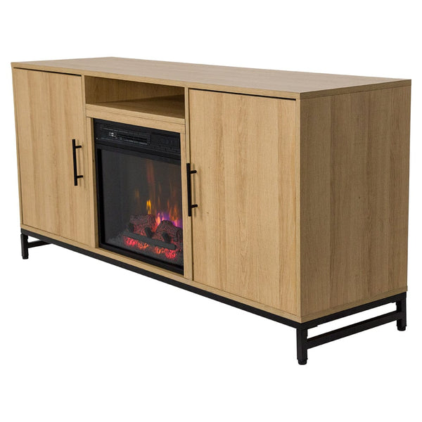 Rochester 56-in White Oak Electric Fireplace TV Stand – Electric ...