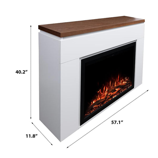Modern Ember Sabrina Venetian Electric Fireplace Mantel Package ...