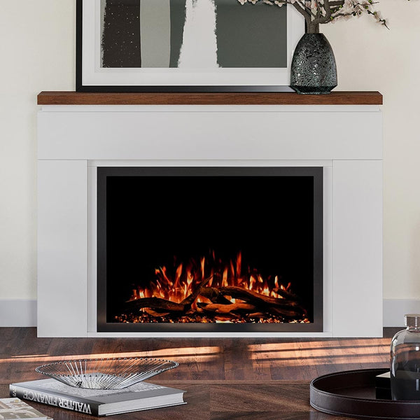 Modern Ember Sabrina Venetian Electric Fireplace Mantel Package ...