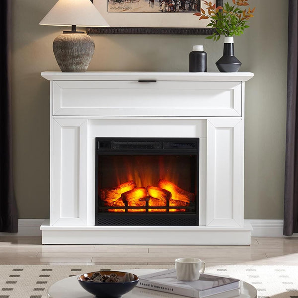 Modern Ember Tillary Corner Electric Fireplace Mantel Package ...