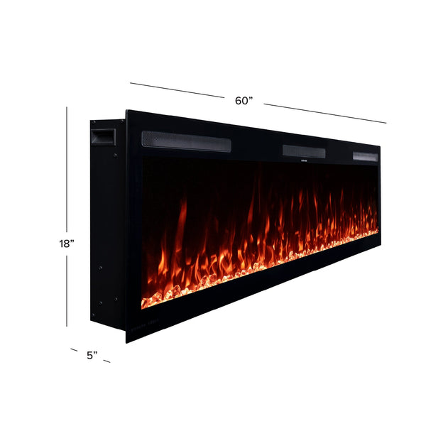 Modern Ember Vibrance 60-in Smart Linear Electric Fireplace with Cryst ...