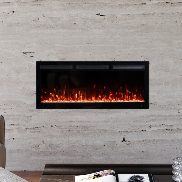 Modern Ember Vibrance 42-in Smart Linear Electric Fireplace with Cryst ...