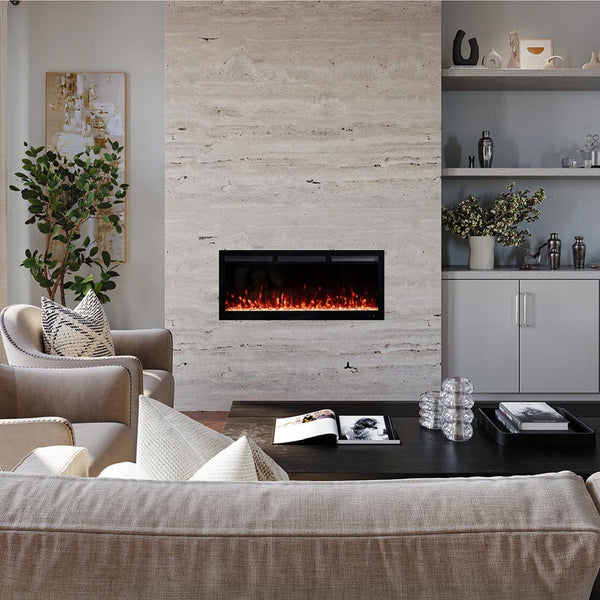 Modern Ember Vibrance 42-in Smart Linear Electric Fireplace with Cryst ...