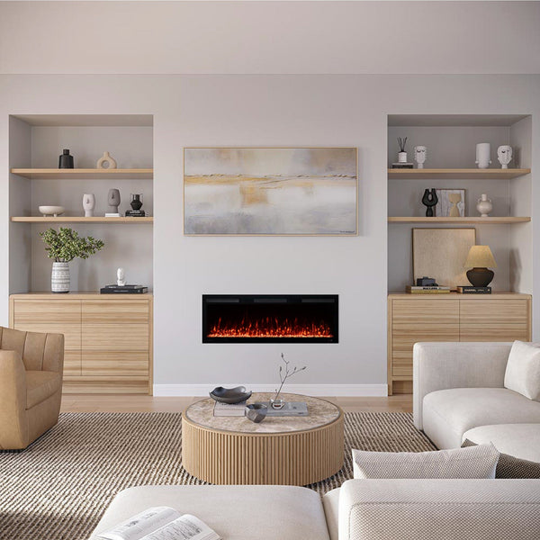 Modern Ember Vibrance 50-in Smart Linear Electric Fireplace with Cryst ...