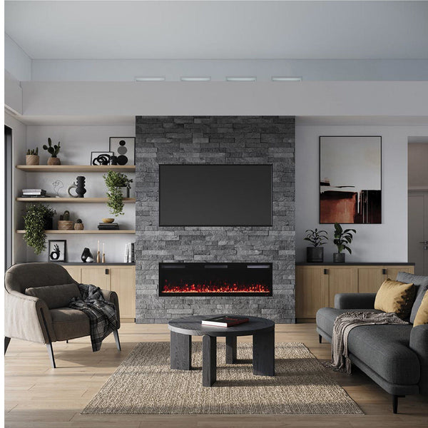 Modern Ember Vibrance 60-in Smart Linear Electric Fireplace with Cryst ...