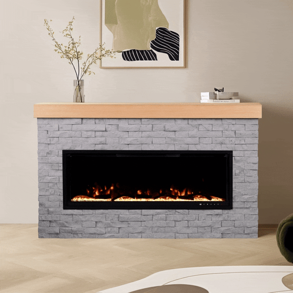 Modern Ember Wyman Electric Fireplace Mantel Package | Electric ...
