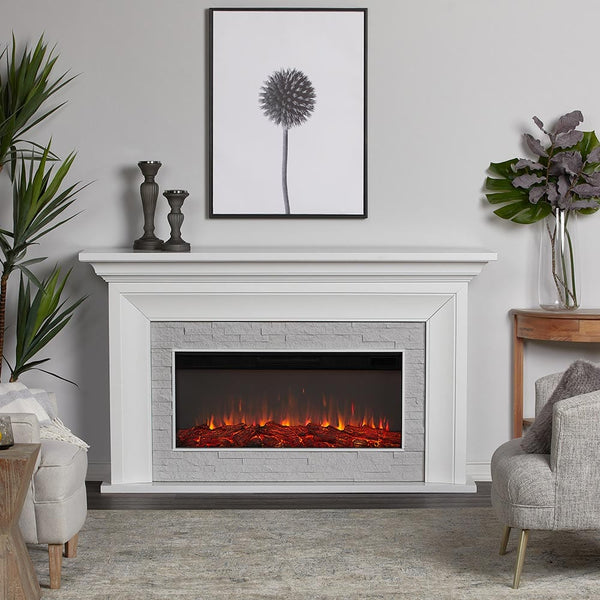 Sonia Infrared Electric Fireplace Mantel Package in White – Electric ...