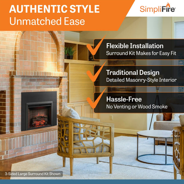 SimpliFire 32-In Built-In Electric Fireplace Insert | Electric ...