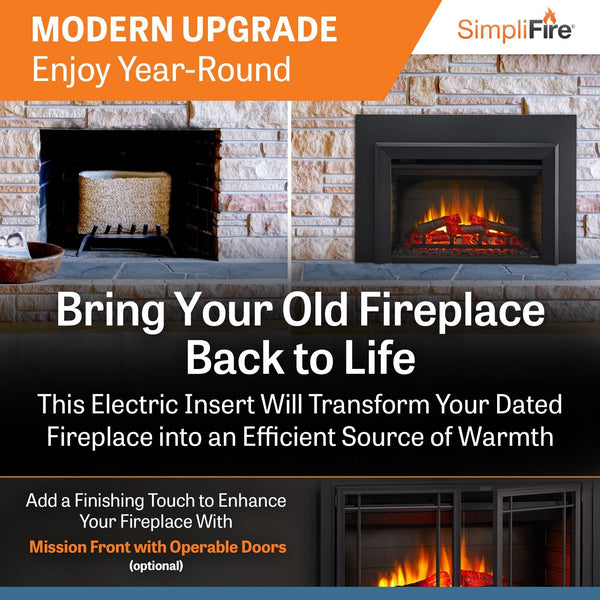 SimpliFire 30-In Electric Fireplace Insert | Electric Fireplaces Direct