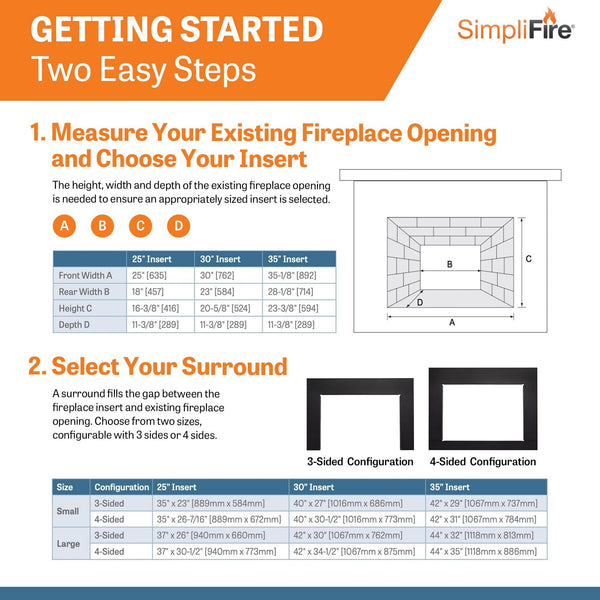 SimpliFire 30-In Electric Fireplace Insert | Electric Fireplaces Direct