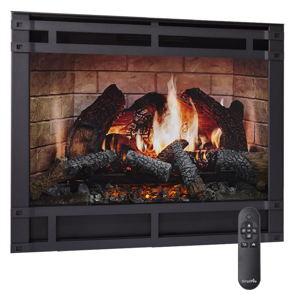 SimpliFire Inception 36-in Electric Fireplace with Halston Decorative ...