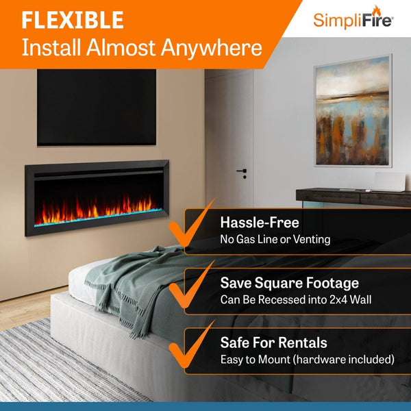 SimpliFire 60-in Allusion Slim Linear Electric Fireplace | Electric ...