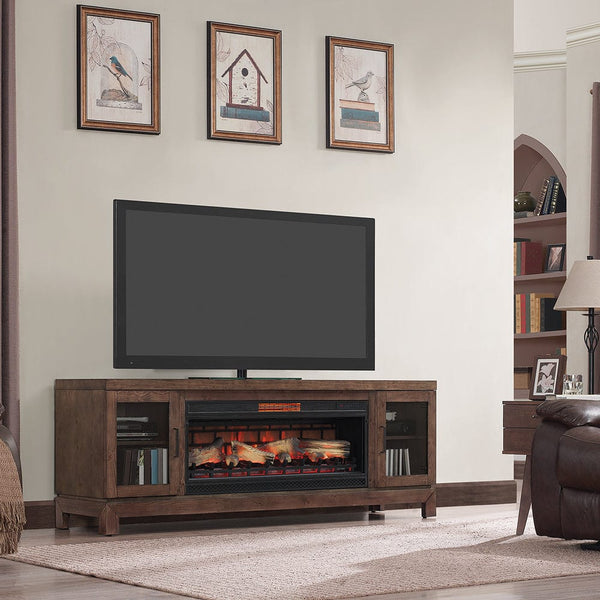Berkeley 76-In Infrared Electric Fireplace TV Stand in Spanish Gray ...