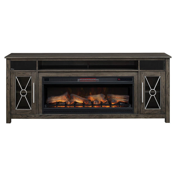 Heathrow 76-in Electric Fireplace Entertainment Center in Tifton Oak ...