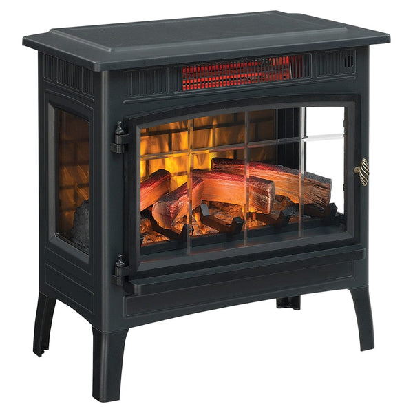 Duraflame 3D Black Infrared Electric Fireplace Stove with Remote Contr ...