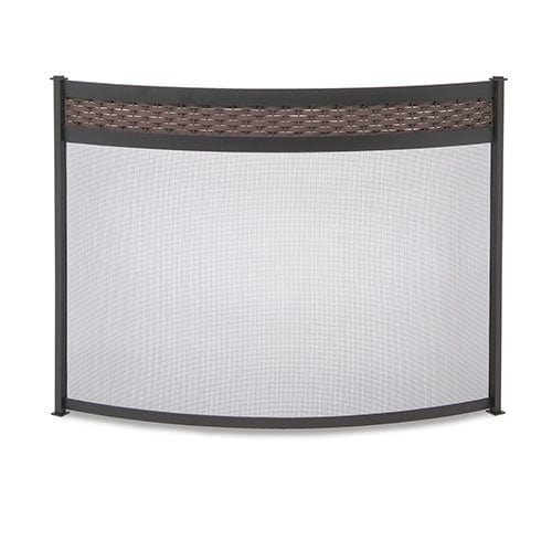 Basket Weave Bowed Screen, Matte Black | Electric Fireplaces Direct