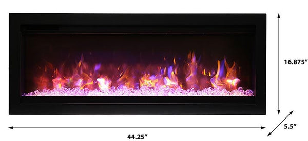 Amantii Symmetry 42-In Basic Built-In Electric Fireplace w/ Black Stee ...