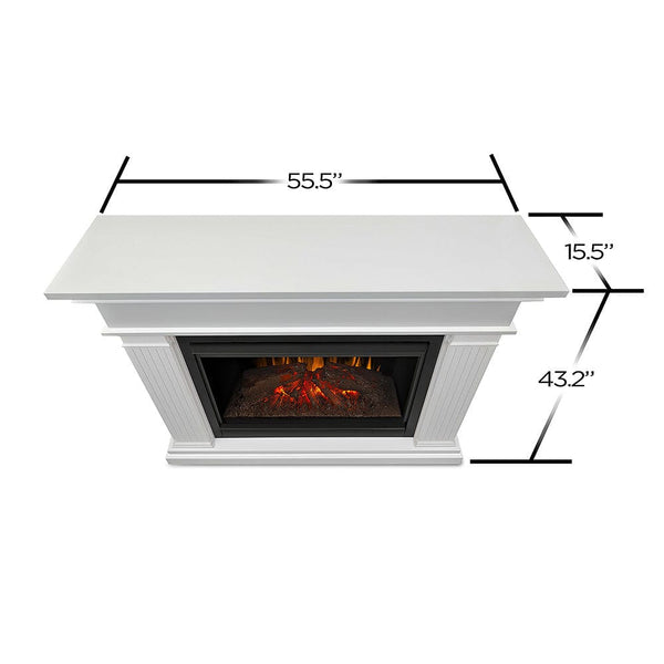 Kennedy Grand Infrared Electric Fireplace Mantel Package in White ...